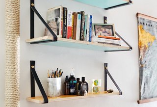 How to Create DIY Wood and Leather Shelves